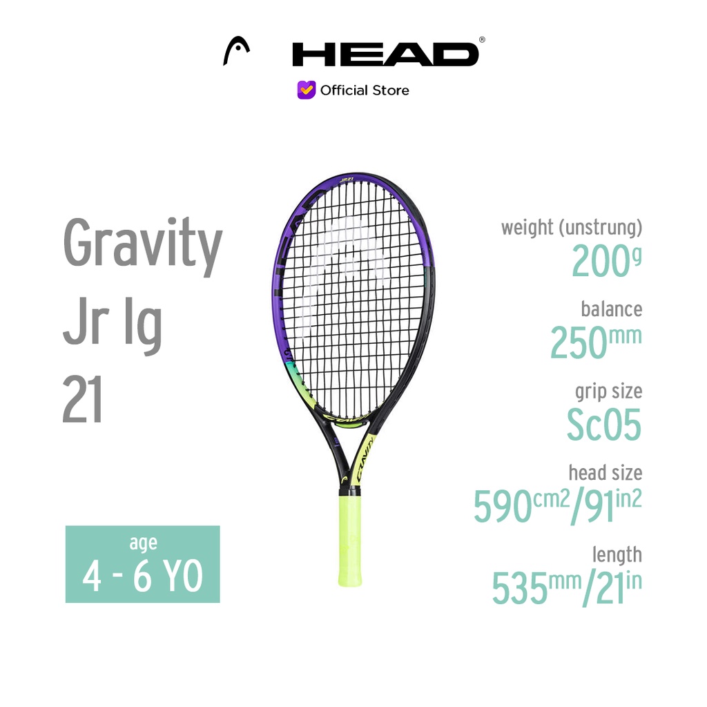 Jual HEAD Racket Gravity Junior 2022 - Raket Tennis Junior | Shopee ...
