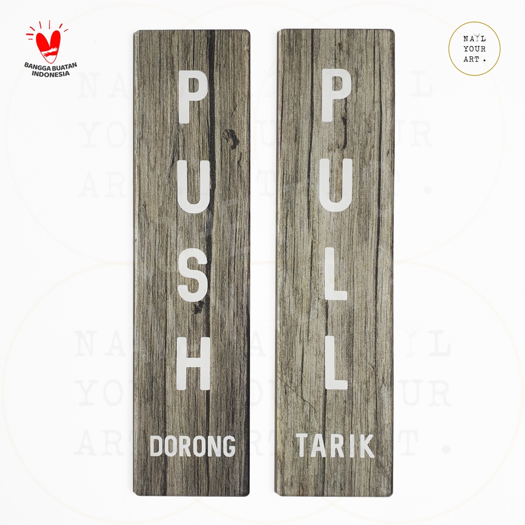 Jual Signage AKRILIK 1 SET PUSH PULL - TARIK DORONG - OLD WOOD | Shopee ...