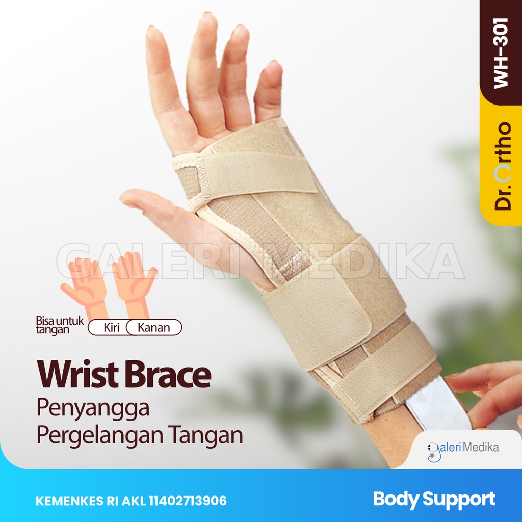 Jual Dr. Ortho WH-301 Wrist Splint Brace - Support Pergelangan dan ...