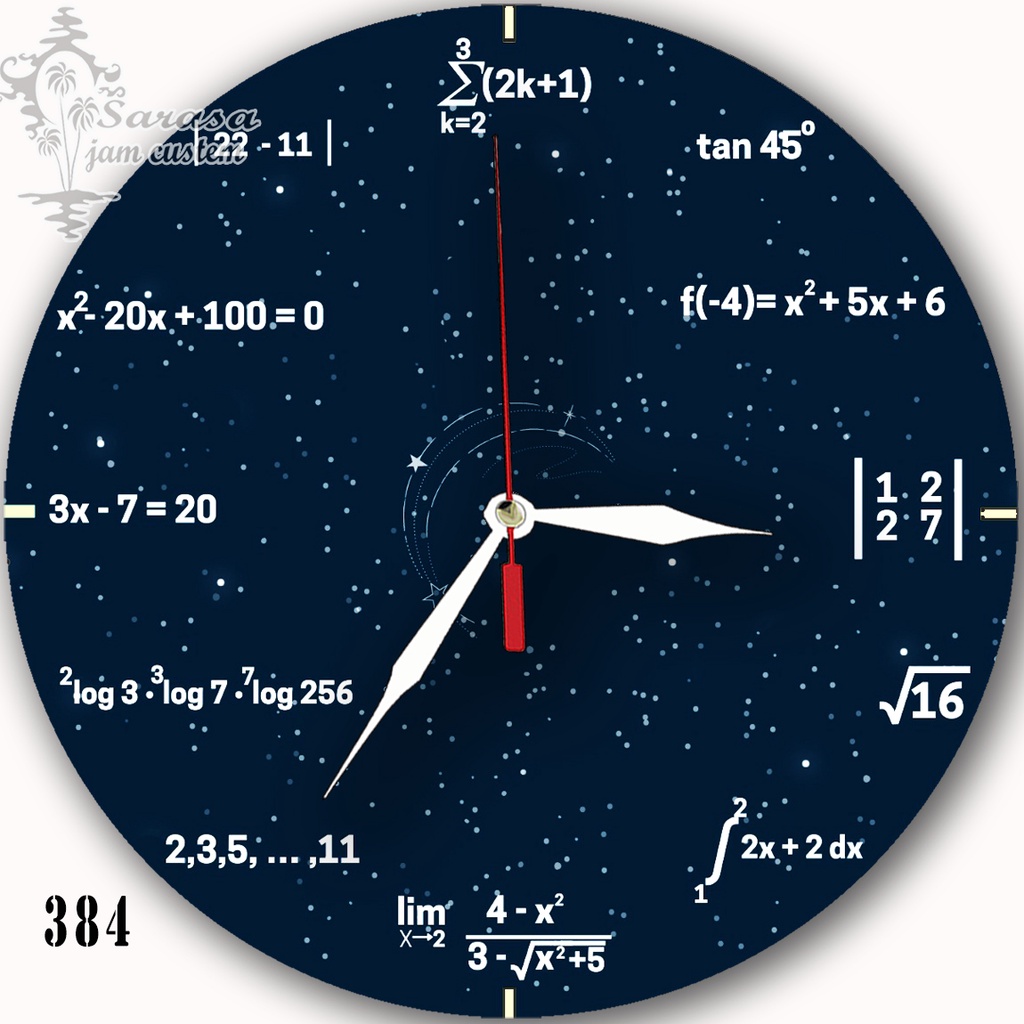 Jual JAM DINDING CUSTOM RUMUS MATEMATIKA 384 COCOK UNTUK RUANG KELAS ...