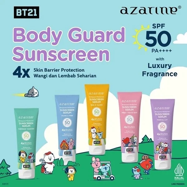 Jual AZARINE X BT21 BODY GUARD MOISTURIZER SUNSCREEN SERUM SPF50 PA ...
