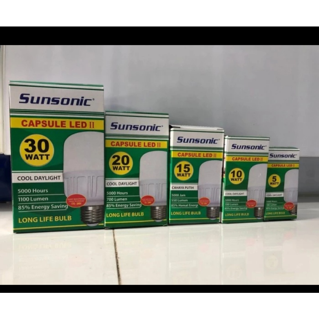 Jual (200gr) LAMPU SUNSONIC CAPSULE II LED | Shopee Indonesia