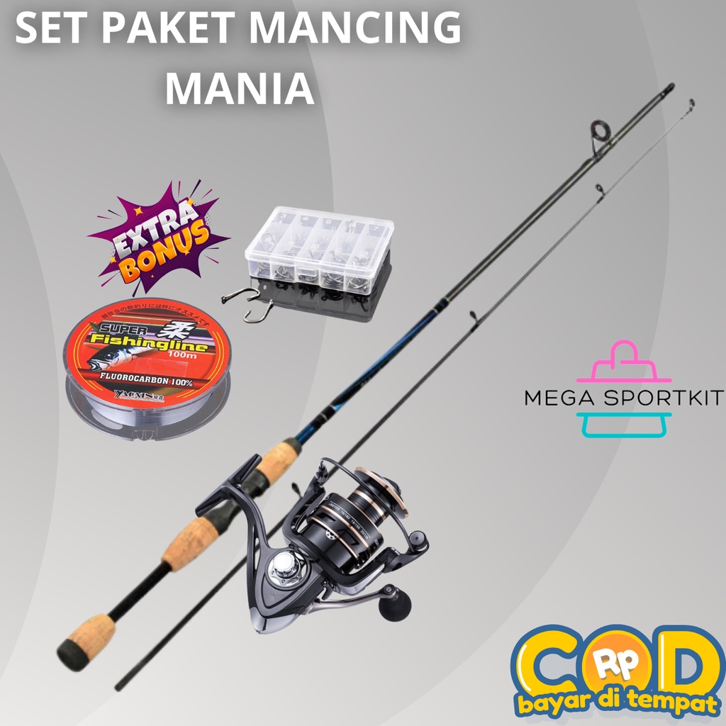 Jual COD Set Paket Pancing Galatama 4 in 1 Joran 1.8 M dan Reel NX4000 ...