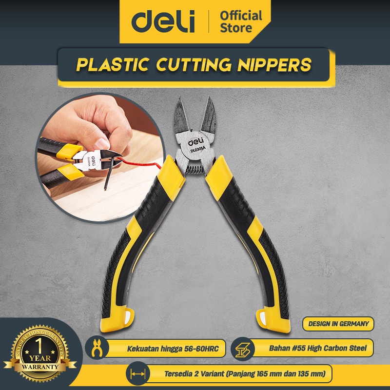 Jual Deli Plastic Cutting Nippers / Tang Potong Kawat 5 dan 6 Inch ...