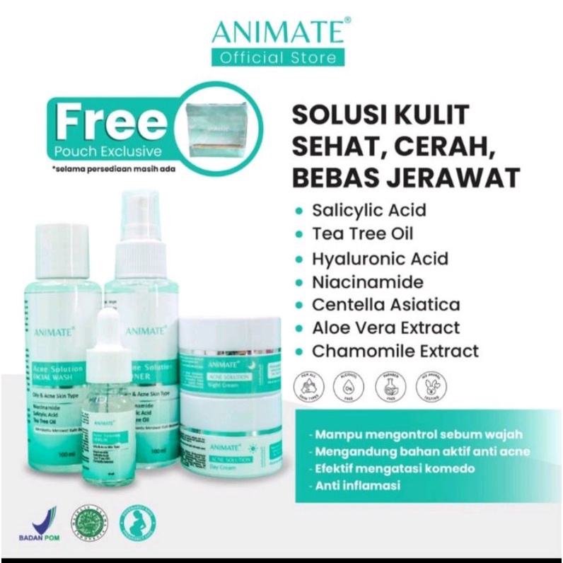 Jual ANIMATE ACNE SERIES ISI 5 ITEM (warna hijau) | Shopee Indonesia