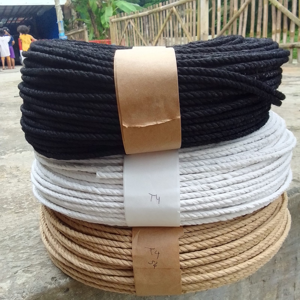 Jual Tali paperbag kertas kur plastik putih loom diameter 4mm kerajinan ...