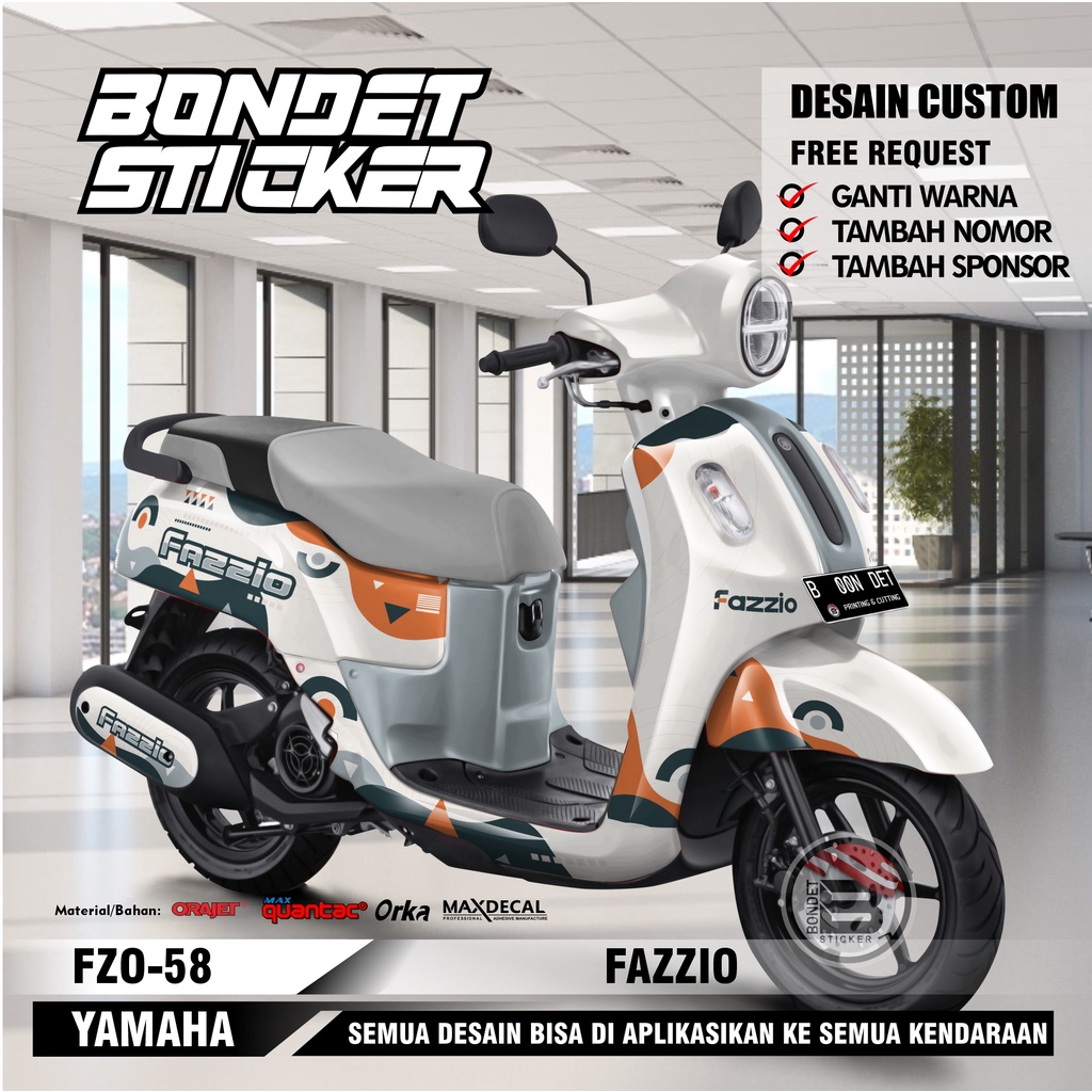 Jual STICKER MOTOR - DECAL YAMAHA FAZZIO FULL BODY KODE FZO-58 | Shopee ...