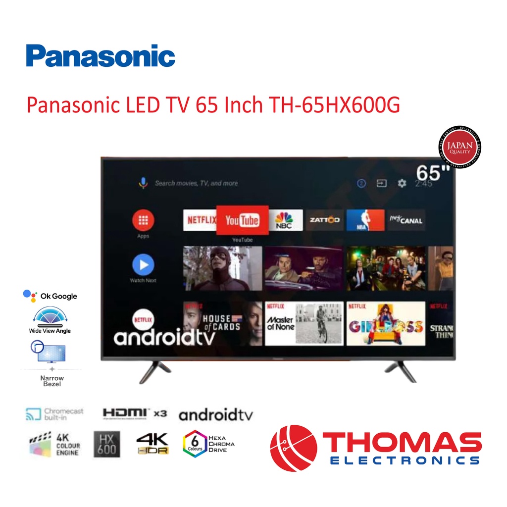 Jual Panasonic Android 4k Ultra HD LED TV 65 Inch TH65HX600G TH 65 HX ...