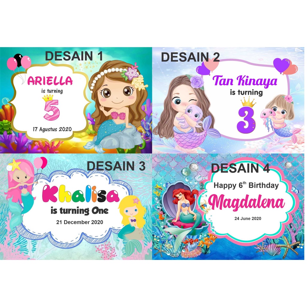 Jual LABEL STIKER GOODYBAG BENTO ULTAH MOTIF MERMAID | Shopee Indonesia