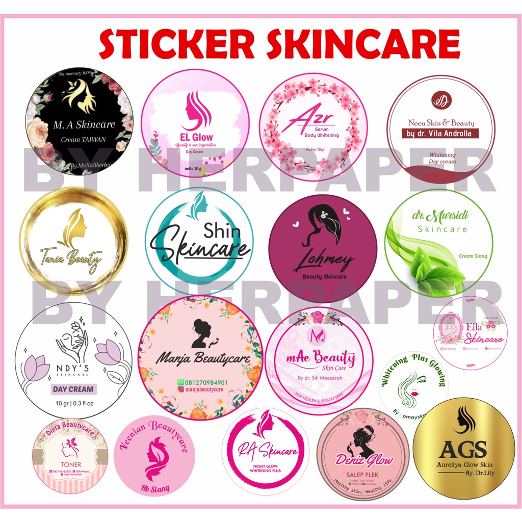 Jual STICKER SKINCARE CUSTOM.STIKER LULUR. STIKER BEDDA LOTONG. STICKER ...