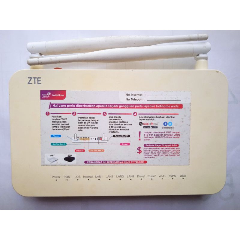 Jual Modem WiFi Router ZTE F609 ONT GPON ONU (Second) + kabel lan ...