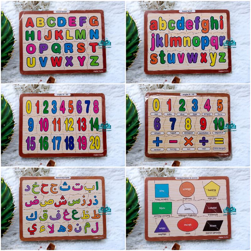 Jual Puzzle Pazel Kayu MDF Huruf Hijaiyah Angka 123 Abjad ABC Jigsaw ...