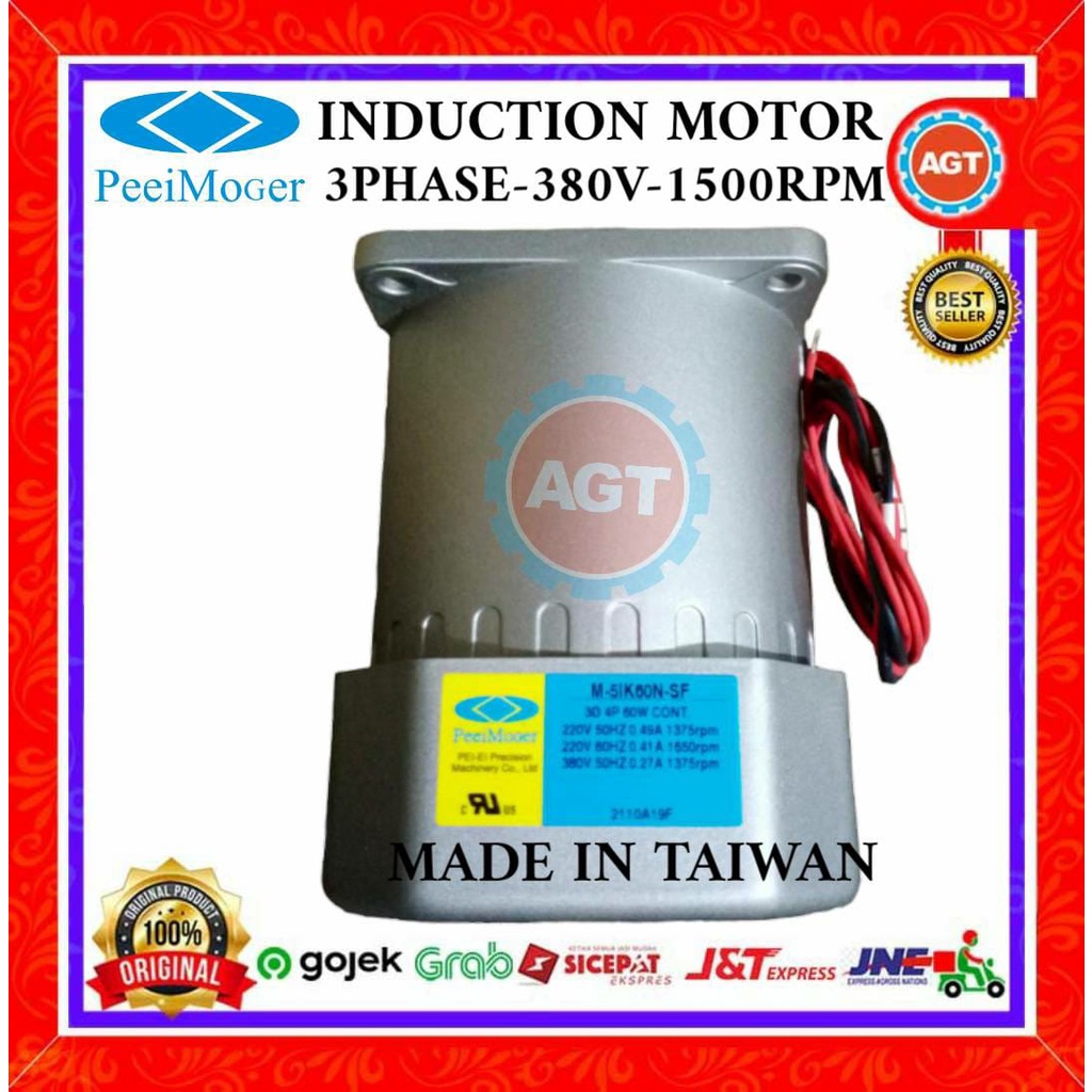 Jual M5IK40N-S 40WATT 380V 3PHASE PEEIMOGER INDUCTION MOTOR | Shopee ...