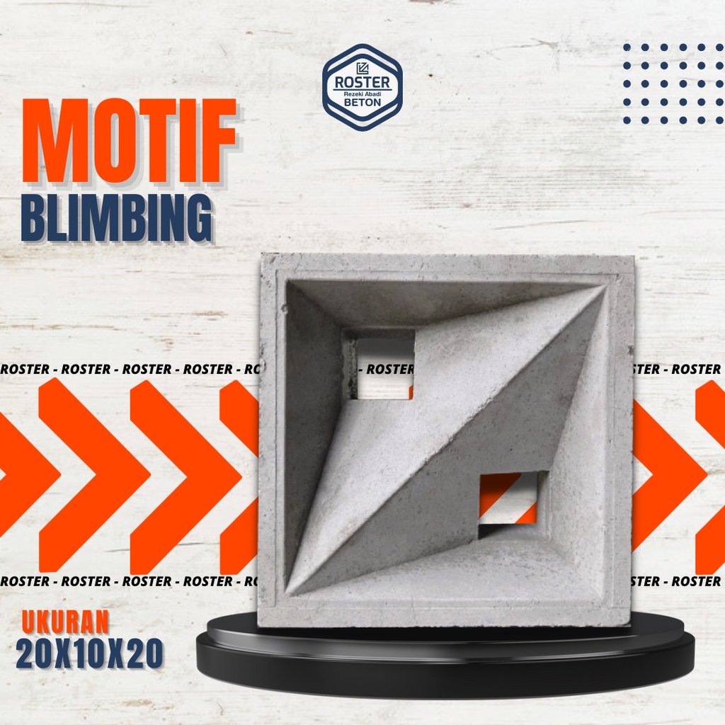 Jual Roster Beton Minimalis Atau lubang Angin Motif Belimbing Muka ...