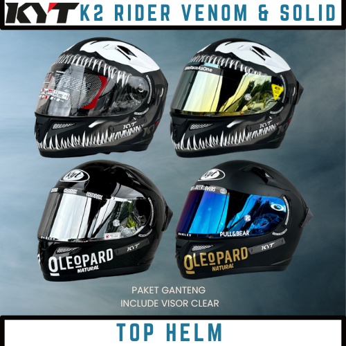 Jual HELM KYT K2 RIDER PAKET GANTENG SOLID LEOPARD OR MARVEL VENOM FULL ...