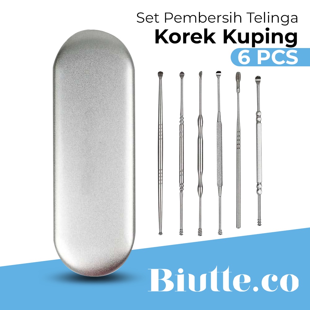 Jual Pembersih Telinga Besi Stainless Korek Kuping 6 PCS Biutte.co ...