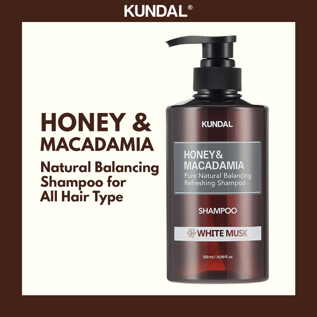 Jual KUNDAL Honey & Macadamia Shampoo White Musk (Made in Korea) 500ml ...