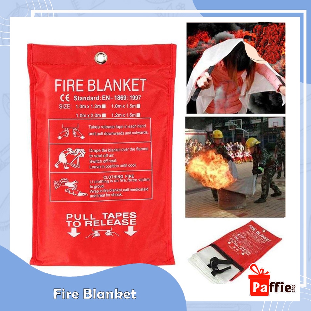 Jual Fire Blanket Selimut Anti Api Pemadam Kebakaran Serbaguna High ...