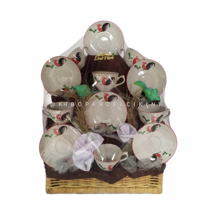 Jual PARCEL LEBARAN - PARCEL PECAH BELAH - Tea Set 12pcs Ayam Jago ...