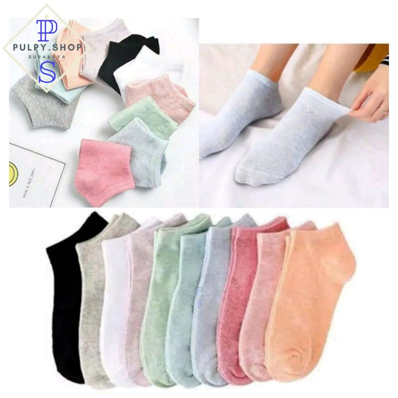 Jual Kaos Kaki Wanita Pria Pendek Polos Semata Kaki Ankle Sock Kaus PS | Shopee Indonesia