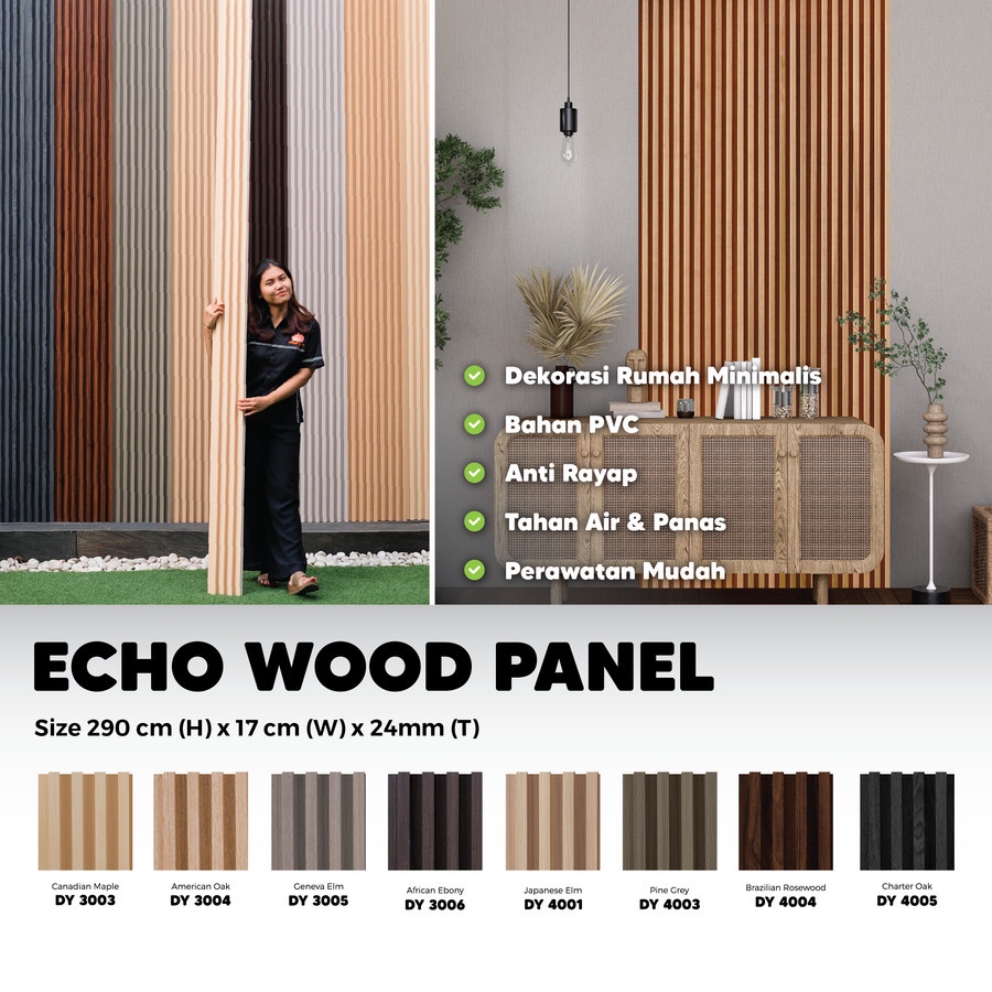 Jual Wallpanel Echo Wood / Wall 3D Panel Salur Motif Kayu Tinggi 145 cm | Shopee Indonesia