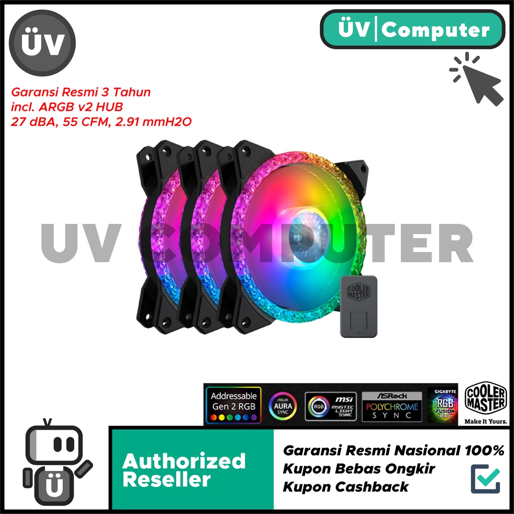 Jual Fan Casing Cooler Master MF120 Prism Prismatic 3in1 ARGB RGB 120mm | Shopee Indonesia