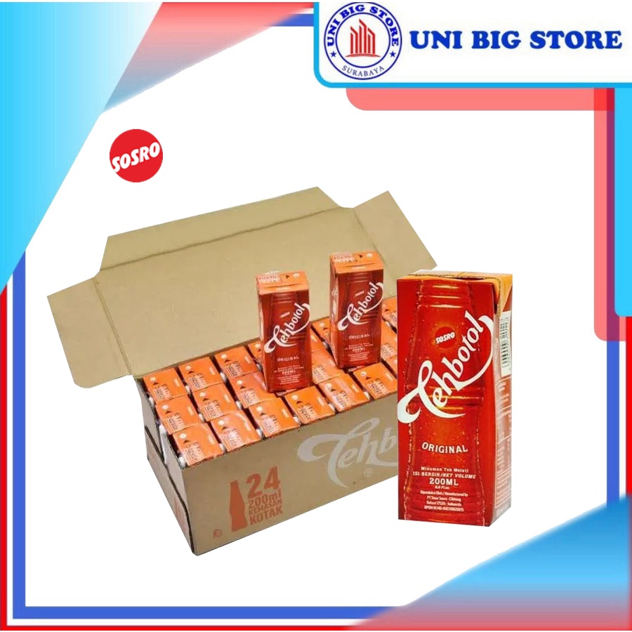 Jual Teh Botol Sosro Kotak Original Melati 200 ml x 24 pcs DUS Jasmine ...
