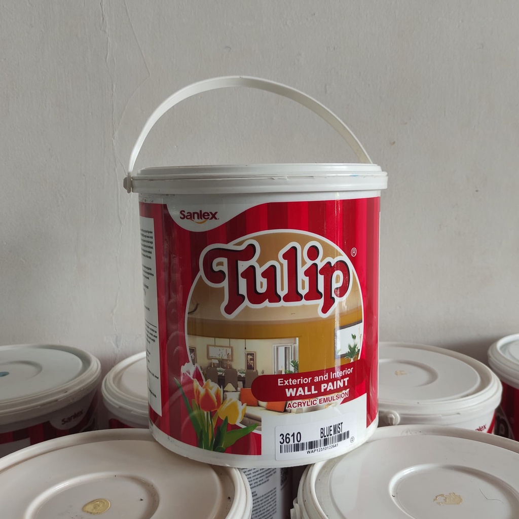 Jual Cat Tembok Interor Tulip Paint Sanlex Anti Backterial 4.5kg ...