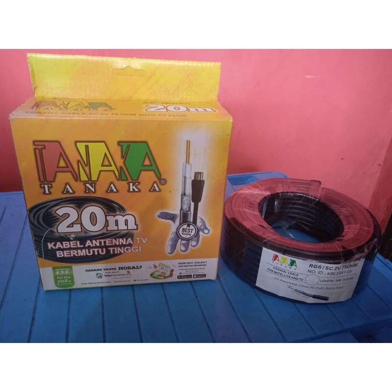 Jual Kabel antena rg6 Tanaka panjang 20m full | Shopee Indonesia