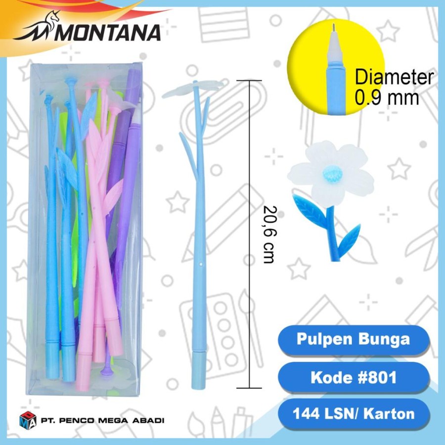 Jual Pulpen Bunga / Pena Gel Bunga Montana 1 dus Isi 12pcs | Shopee ...
