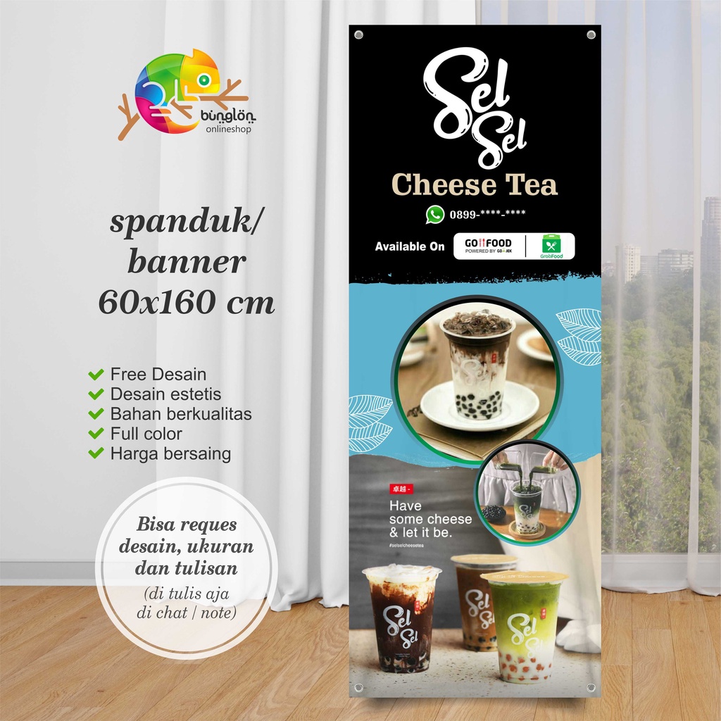 Jual Spanduk, Banner Berdiri Minuman Sel Sel Cheese Tea | Shopee Indonesia
