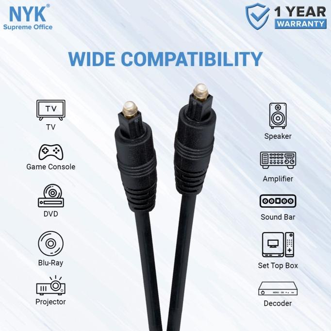 Jual NYK Kabel Optic Audio Digital Fiber Hi Fi 5 METER | Shopee Indonesia