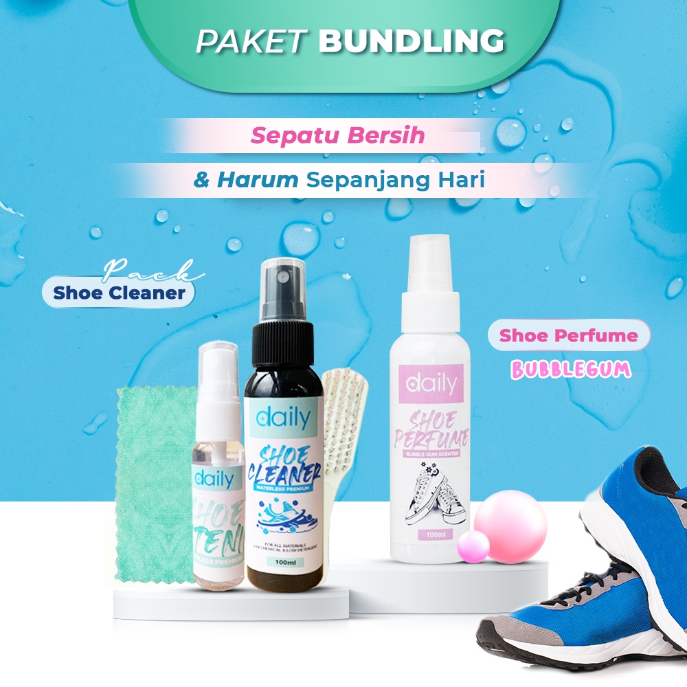 Jual Bundling Pembersih Sepatu Daily Shoe Cleaner Pack + Shoe Perfume ...