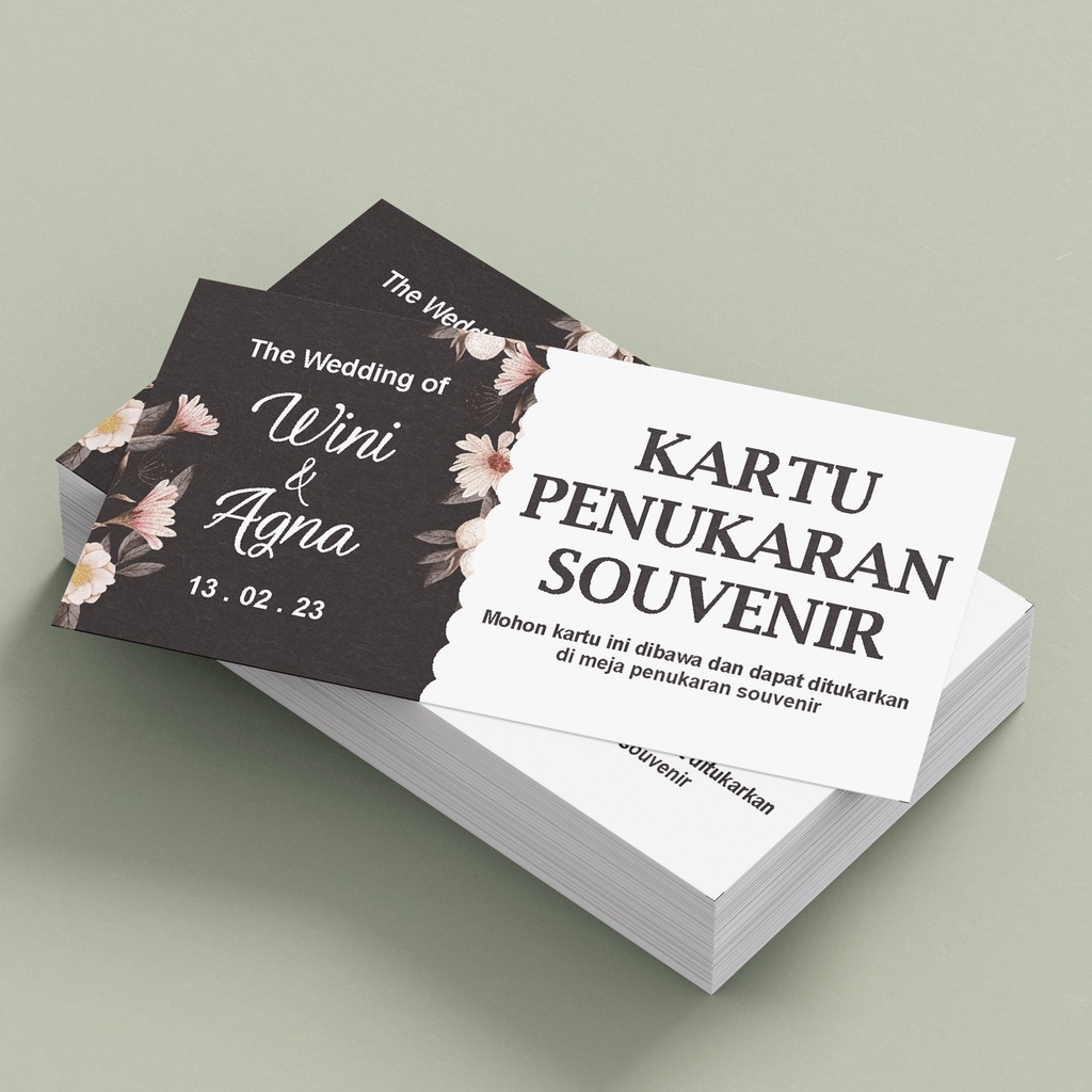 Jual Kartu Penukaran Souvenir pernikahan | Kupon Souvenir 014C PL ...