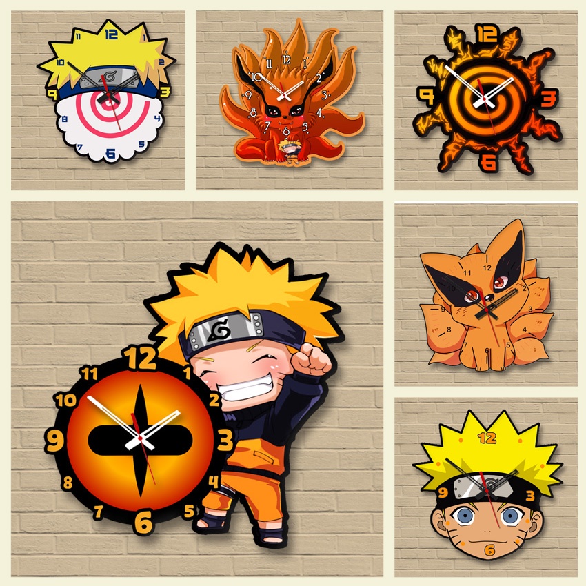 Jual Jam Dinding Karakter Naruto Chibi Boruto Sharingan Ninr tail ...