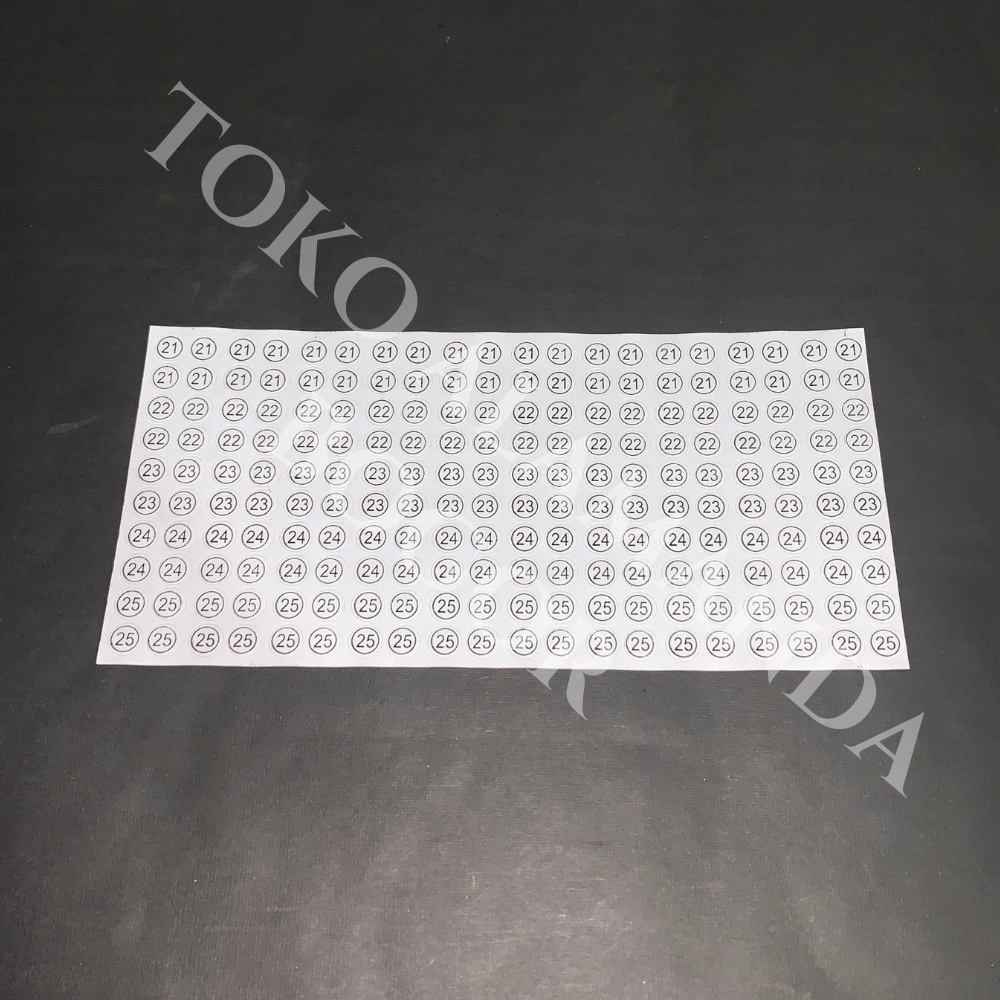 Jual Tempelan Stiker Label Nomor Ukuran Sepatu Sandal Angka Bulat ...
