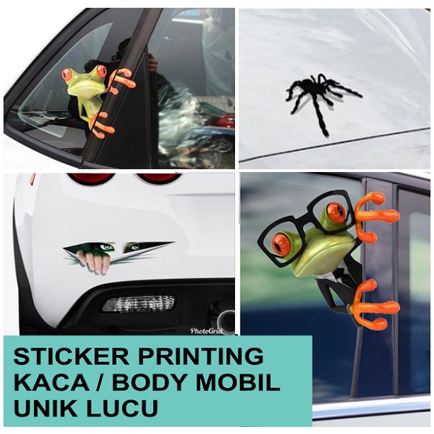 Jual Stiker Sticker Kaca Body Mobil Unik Lucu Printing Frog Kodok Jas ...