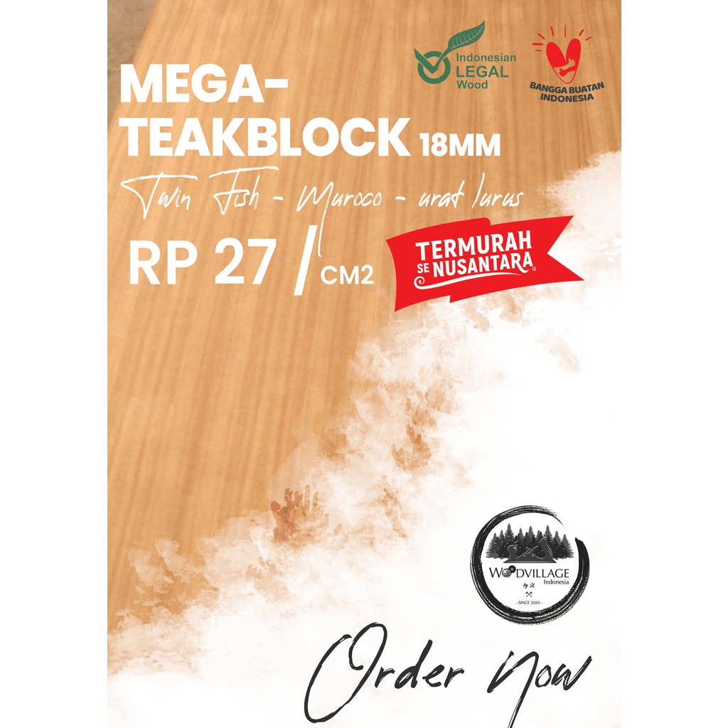 Jual MEGA BLOCK / MEGA TEAK BLOCK / MEGA TEAK/BLOCKBOARD TWIN FISH 18MM ...