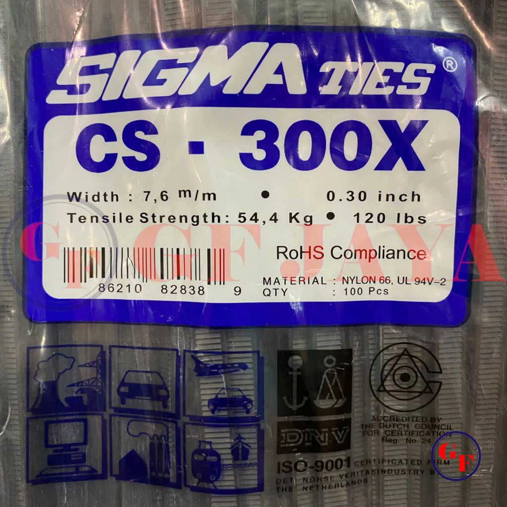 Jual Kabel Ties Sigma CS-300X 30cm x 7.6mm Hitam / CS300X CV300 CV 300 ...