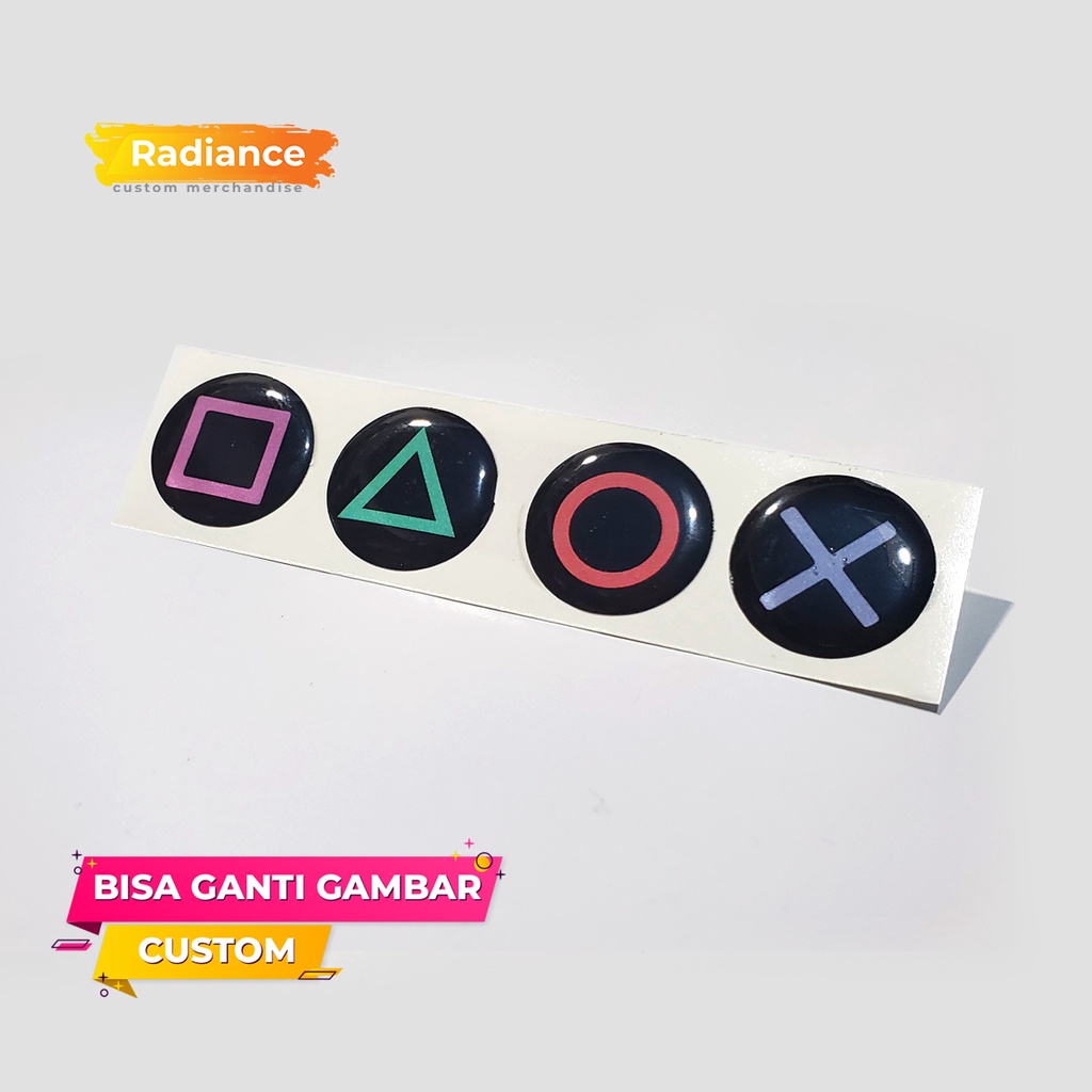 Jual Sticker playstation tombol button cutting timbul 3D emblem bisa ...
