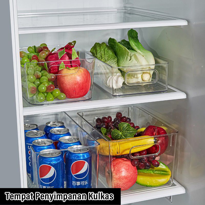 Jual rak kulkas kaca + tutup box kulkas box serbaguna kaca | Shopee ...
