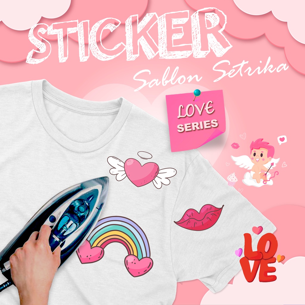 Jual SABLON STICKER BAJU VALENTINE STICKER COUPLE STIKER PASANGAN KAOS ...
