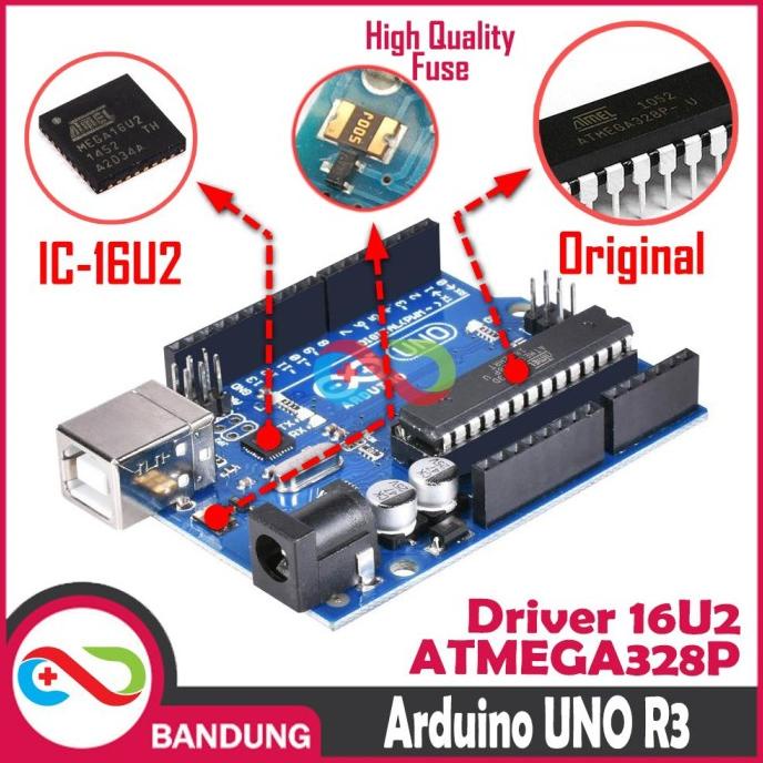Jual [CNC] ARDUINO UNO R3 ATMEGA328P DIP ATMEGA 16U2 COMPATIBLE TANPA ...