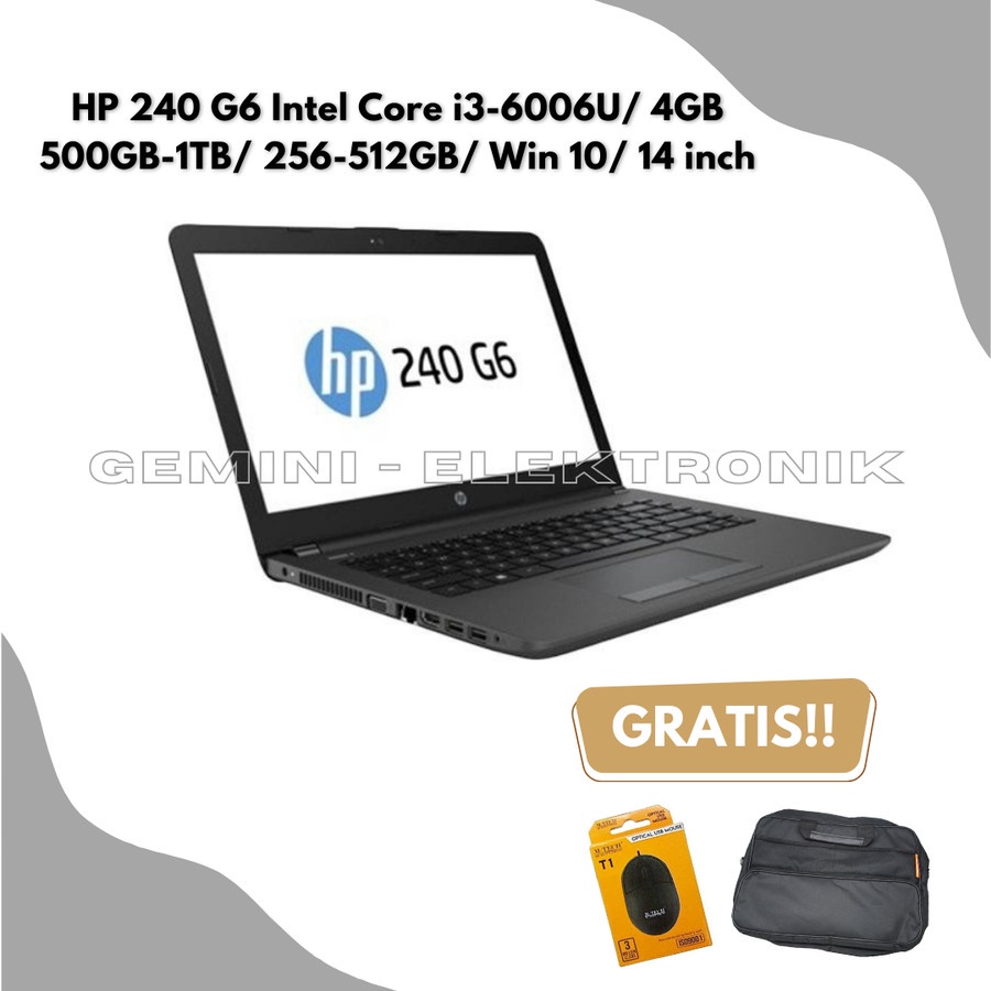 Jual Laptop HP 240 G6 Intel Core i3-6006U/ 4GB 1TB/ WIN10/ 14 INCH | Shopee Indonesia