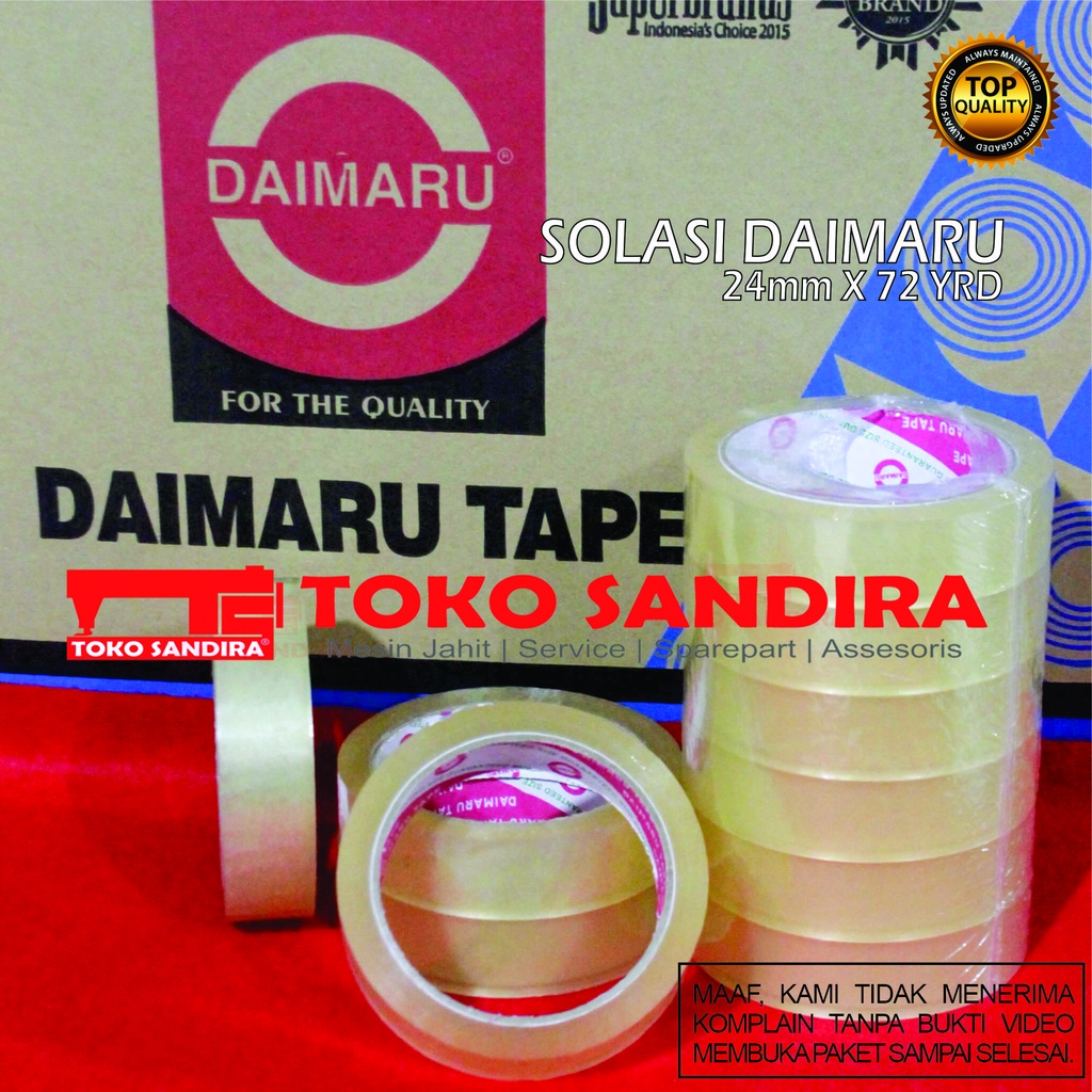Jual 6 PCS isolasi bening daimaru 24 mm x 72 yrd/isolasi bening sedang ...