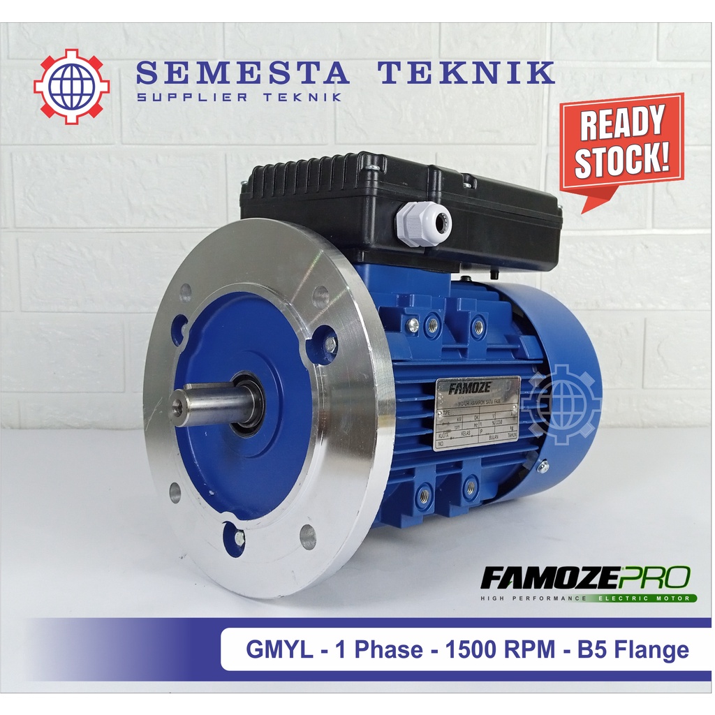 Jual Famoze Pro Dinamo 1 Phase 1.5 HP 1400 RPM Electric Motor GMYL 1.5 PK 1.1 KW - B5 Flange ...