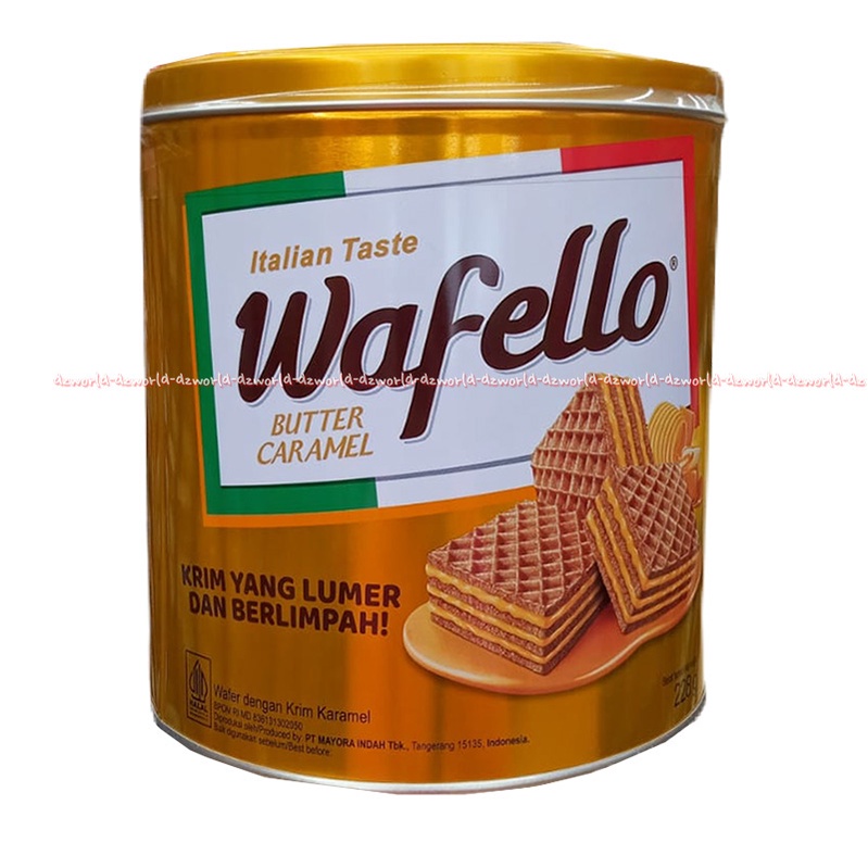 Jual Wafello Butter Caramel 228gr Italian Taste Wafer Krim Yang Lumer ...