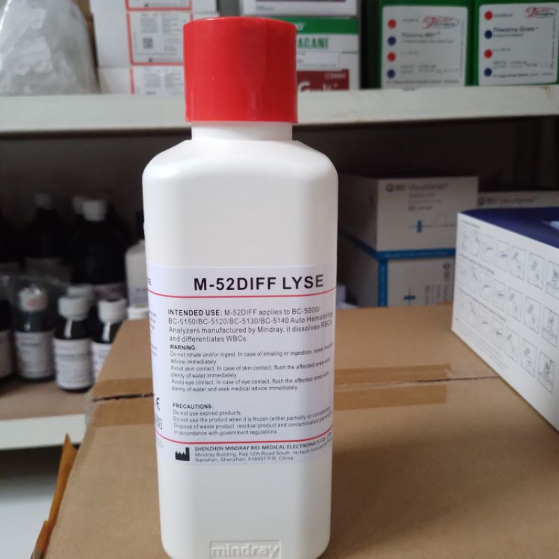Jual M52 Reagen Hematologi Analyzer Diff Lyse M52 Mindray 500 ml untuk Laboratorium RS 5 diff ...