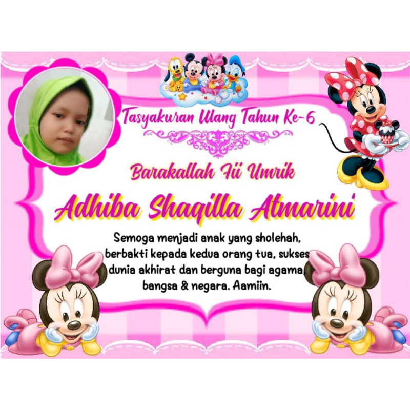Jual STIKER ACARA ULANG TAHUN AQIQAH KELAHIRAN KARAKTER MINI MOUSE ...