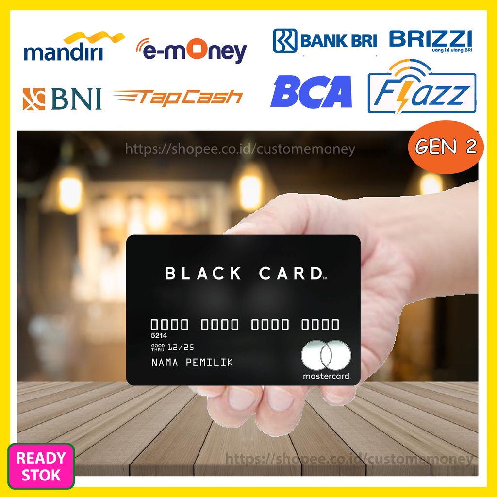 Jual KARTU EMONEY DESIGN BLACK CARD MASTER KARTU ETOLL E-MONEY MANDIRI ...
